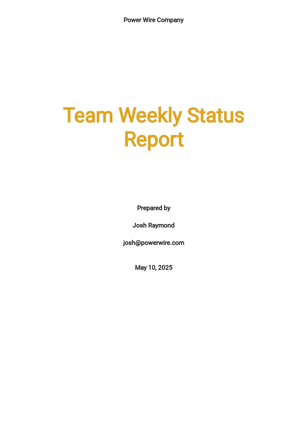 Weekly Report Template [Free PDF] - Google Docs, Word | Template.net