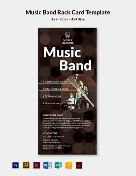 Music Band Rack Card Template