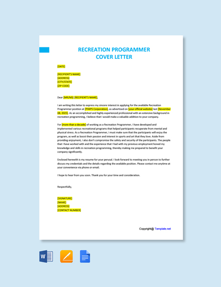 Python Programmer Cover Letter Template - Google Docs, Word | Template.net