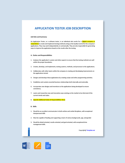 FREE Application Tester Cover Letter Template - Word | Google Doc ...