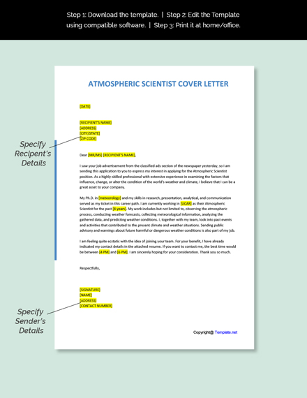 Free Atmospheric Scientist Cover Letter Template - Google Docs, Word ...