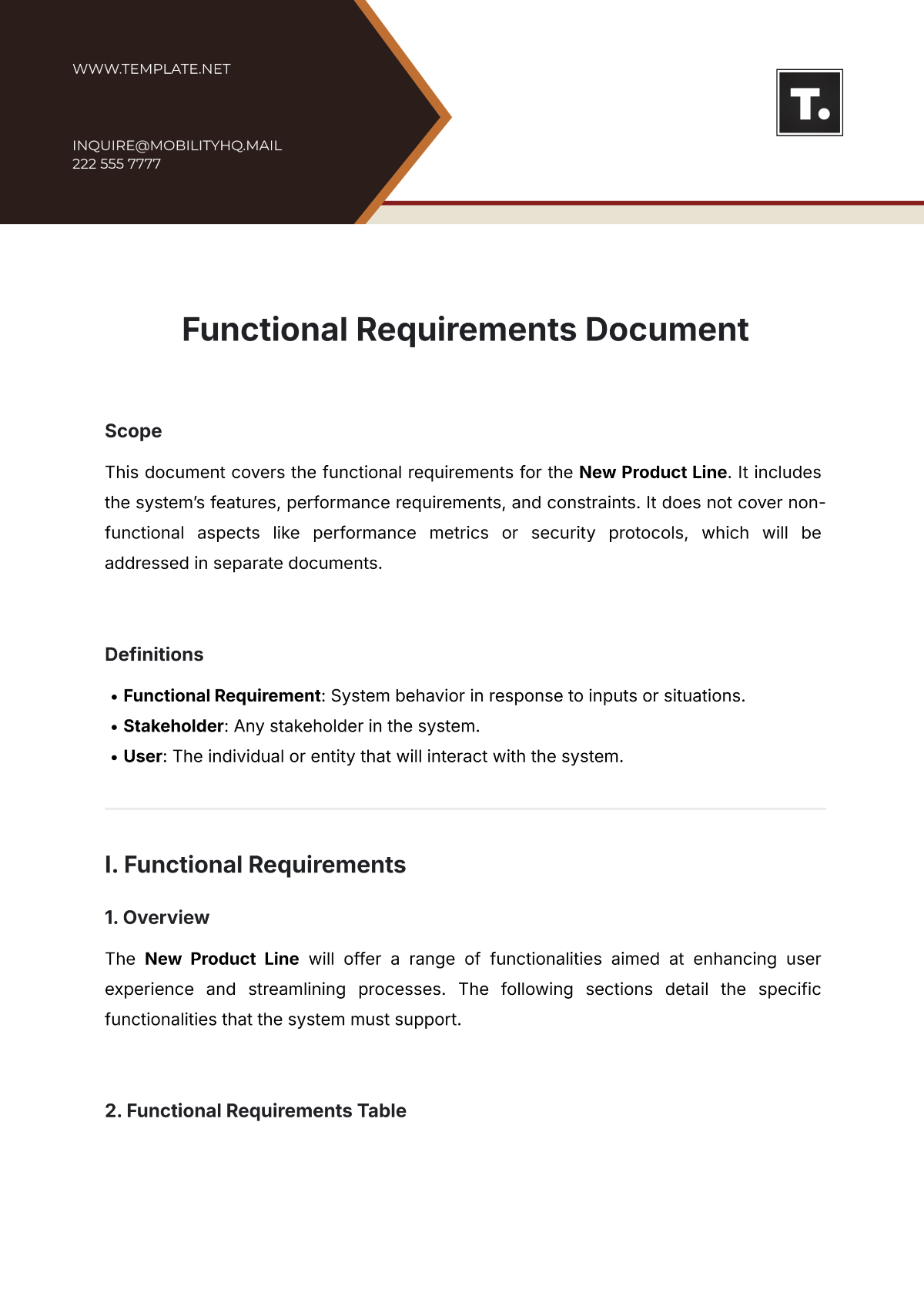 Free Product Requirements Document Templates To Edit Online Print