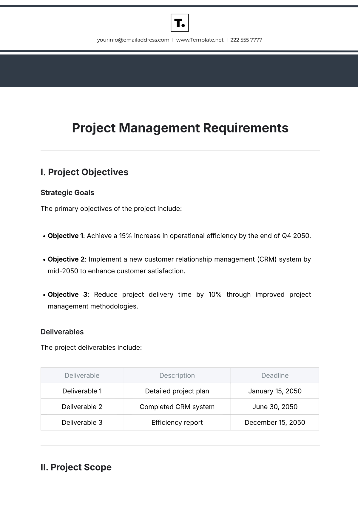 Free Project Templates To Edit Online