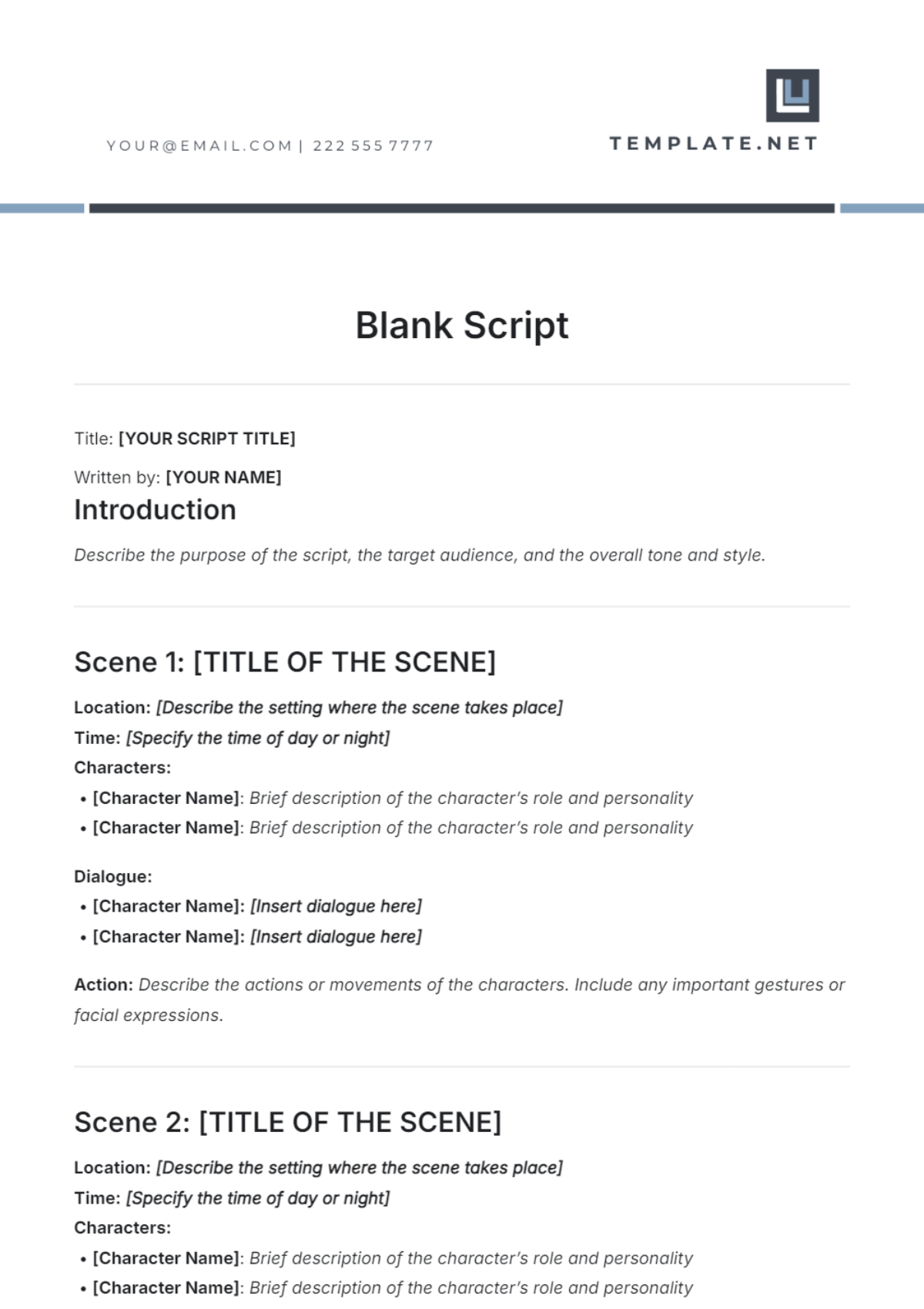Free Talk Show Script Template To Edit Online