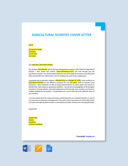 Agricultural Consultant Cover Letter Template [Free PDF] - Google Docs ...