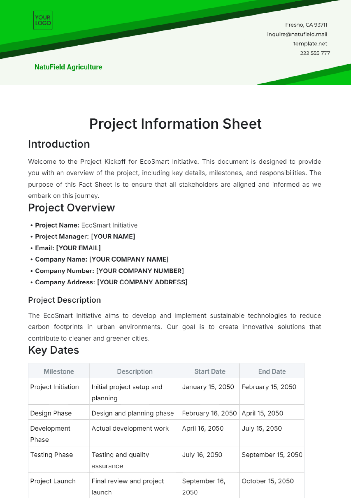 FREE Fact Sheet Templates Blank Fact Sheet Template