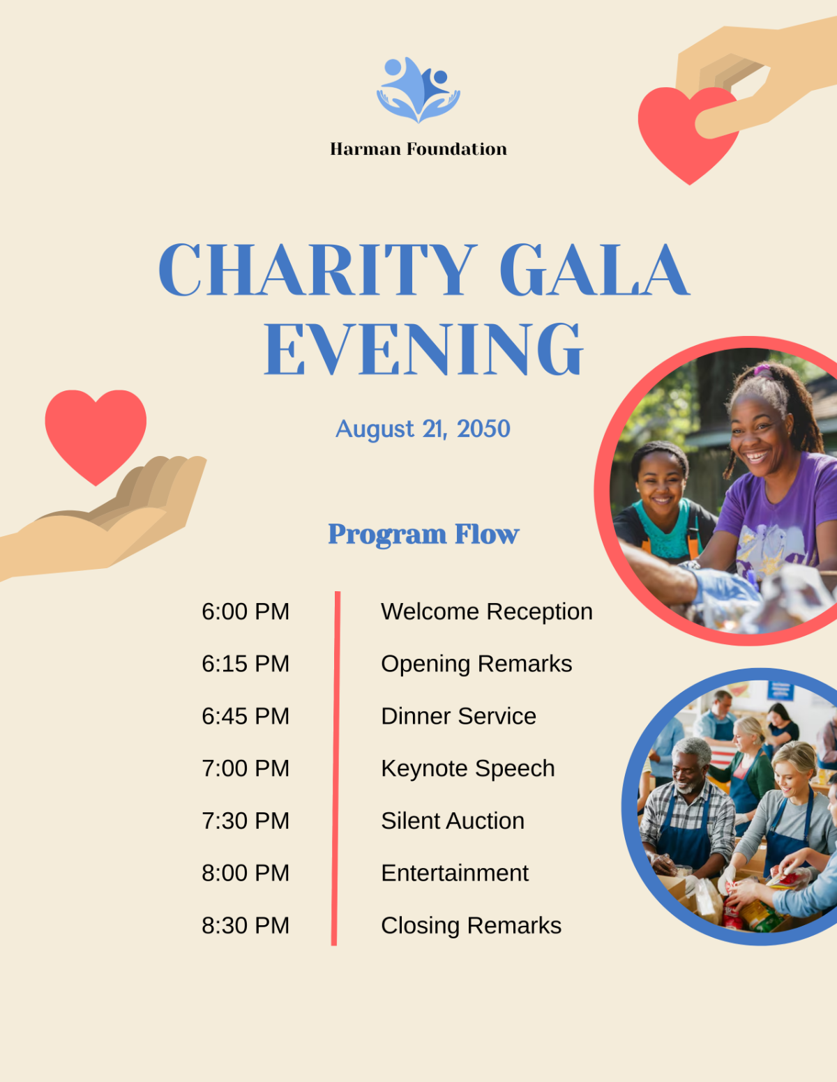 Free Creative Charity Event Program Template To Edit Online