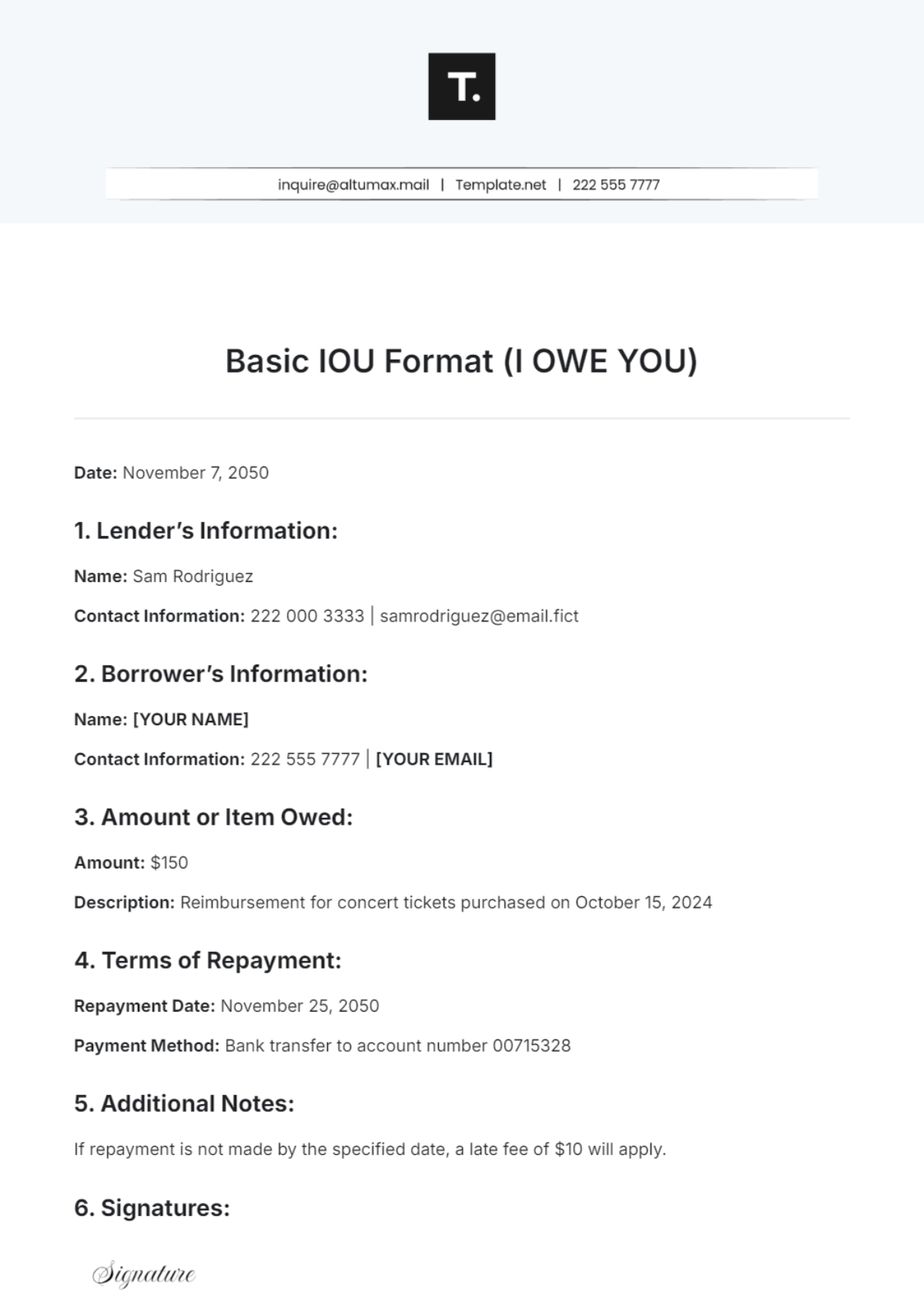 Free Christmas IOU Template Edit Online Download Template