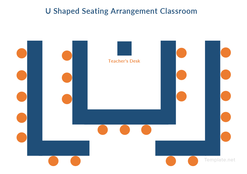 U Shaped Seating Arrangement Classroom Template In Microsoft Word PDF 