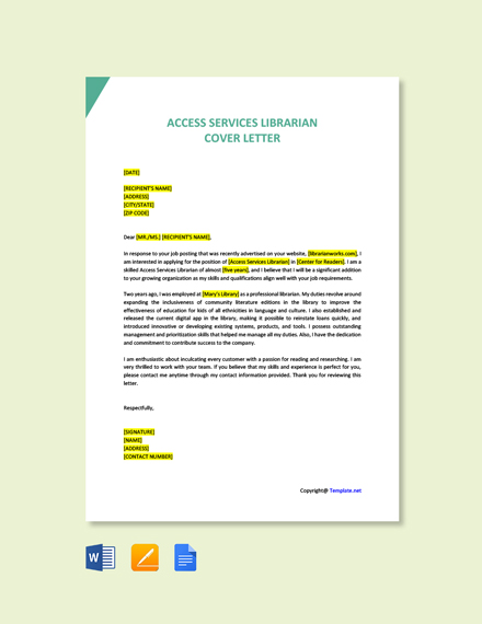 Access Database Developer Cover Letter Template - Google Docs, Word ...