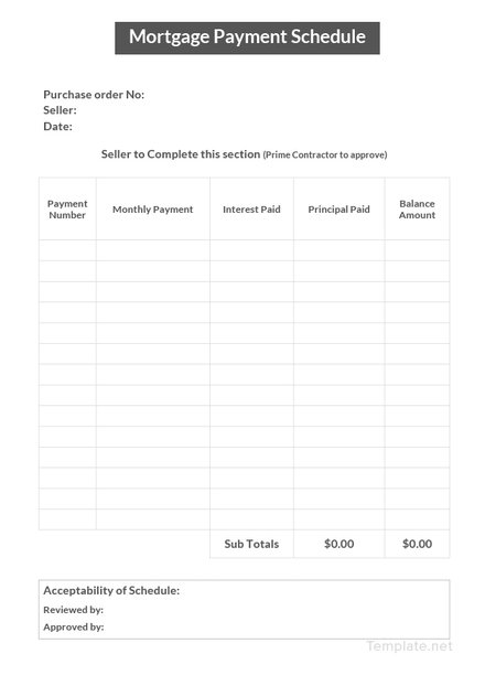 Monthly Payment Schedule Template in Microsoft Word, Excel, Apple Pages ...