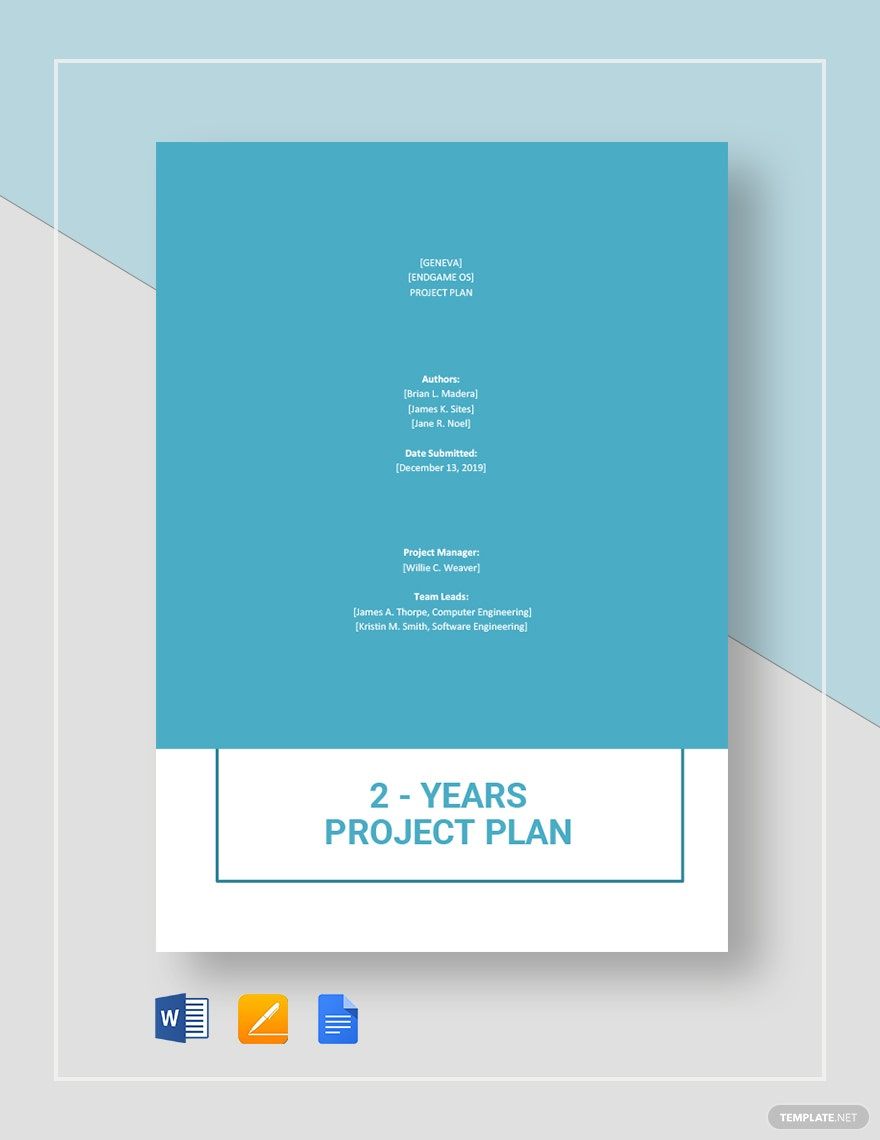2 Year Project Plan Template Download In Word Google Docs Apple Pages Template