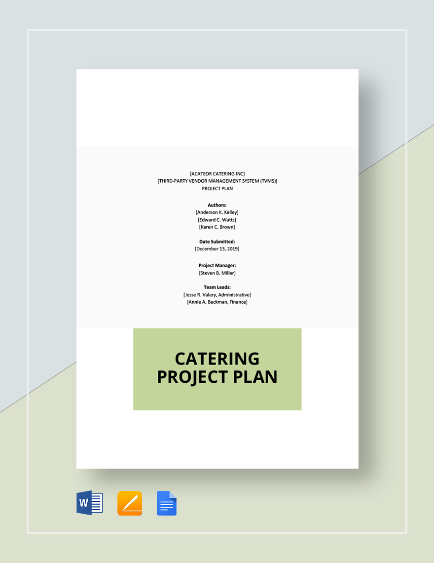 Catering Business Plan Template - Google Docs, Word, Apple Pages ...