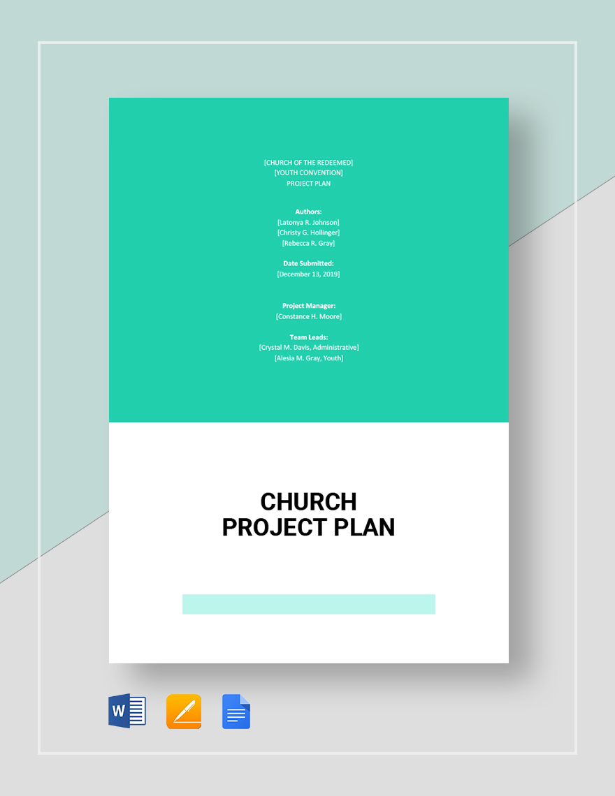 Church Project Plan Template - Google Docs, Word, Apple Pages ...