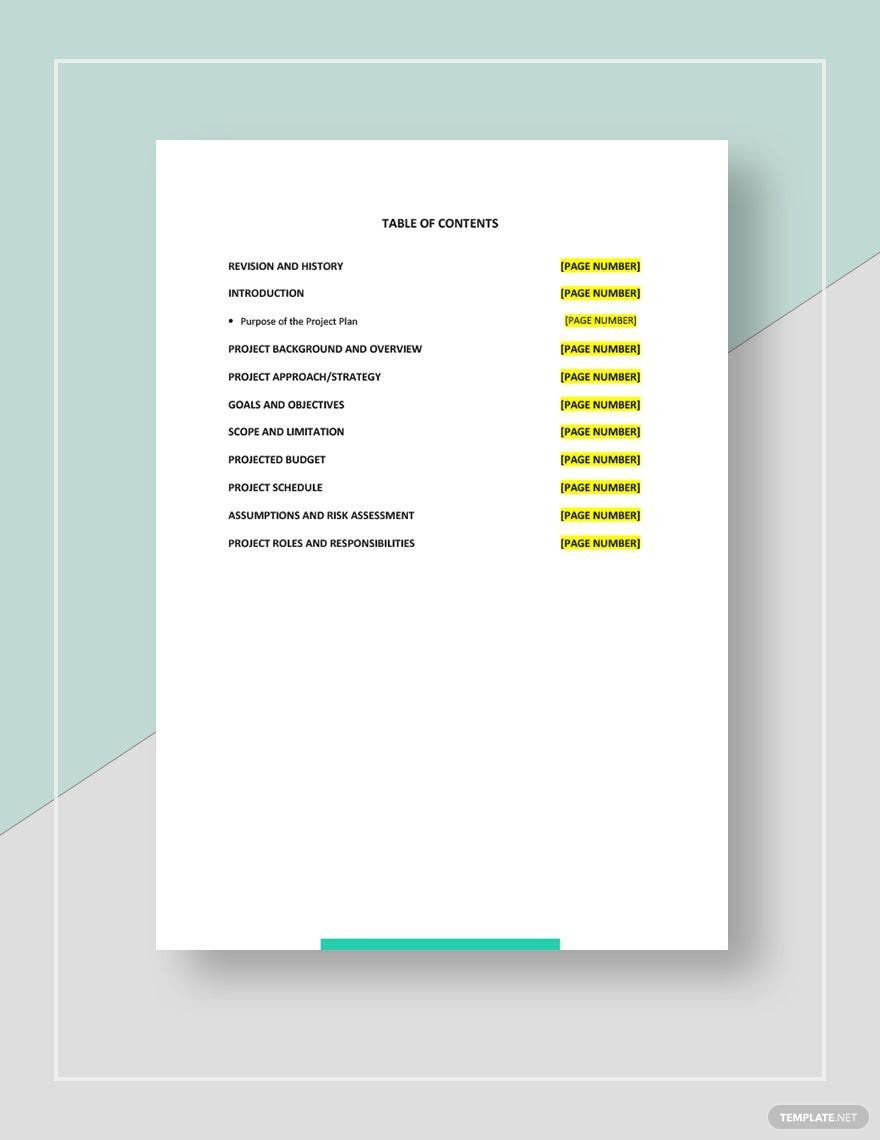 Church Project Plan Template - Google Docs, Word, Apple Pages ...