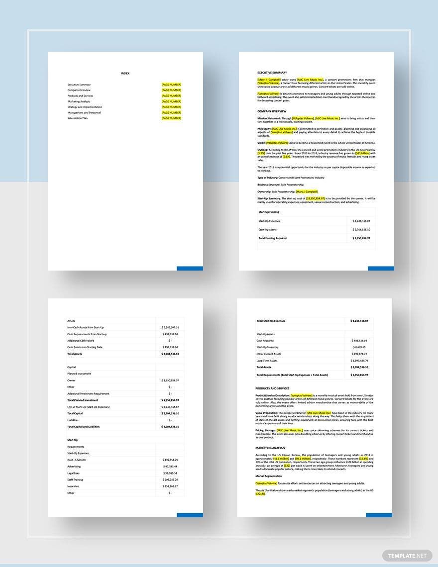Event Sales Plan Template - Google Docs, Word, Apple Pages | Template.net