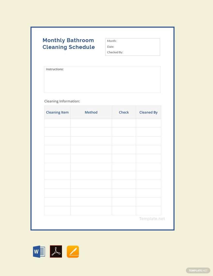 Monthly Work Schedule Template Google Docs Google Sheets Excel Word Apple Numbers Apple 