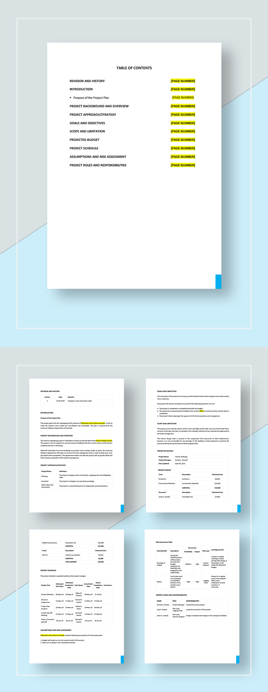 Interior Design Project Plan Template Google Docs Word Apple Pages 