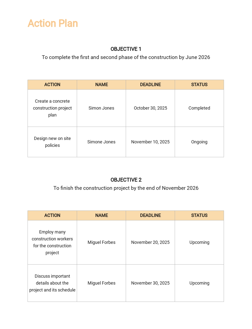 Managers Schedule Template