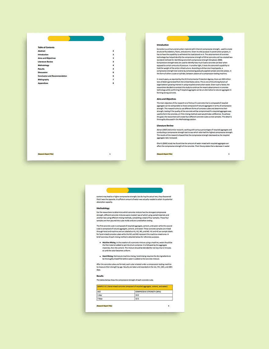 Concrete Cube Test Report Template Google Docs Word Template