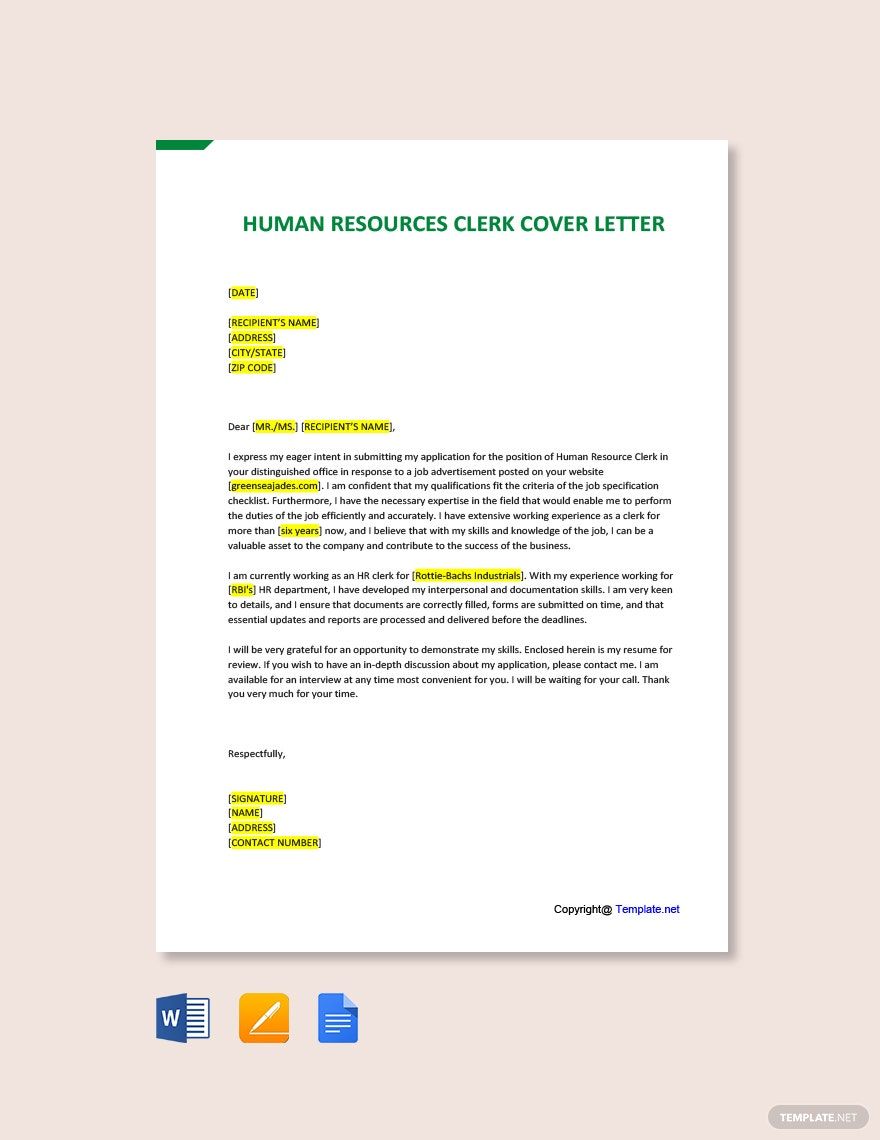 Free Grocery Store Clerk Cover Letter Template - Google Docs, Word | Template.net