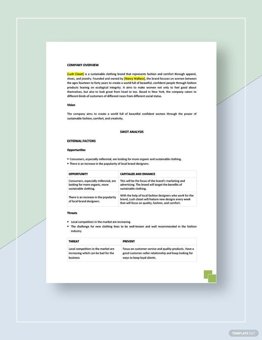 Brand SWOT Analysis Template - Google Docs, Word | Template.net