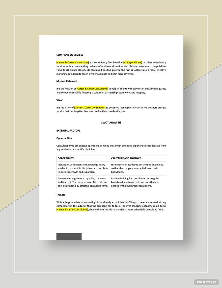 Accounting Firm SWOT Analysis Template - Google Docs, Word, Apple Pages ...