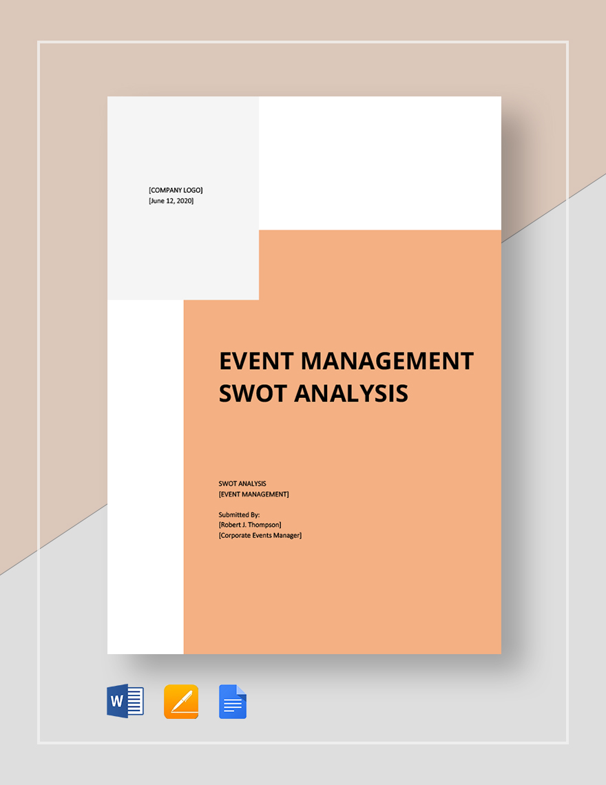 Events management swot analysis template - Google Docs, Word | Template.net