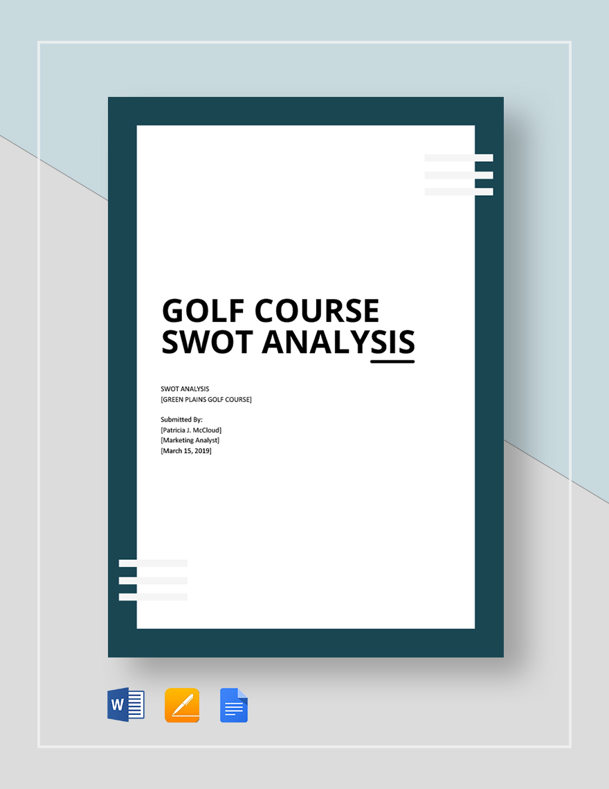 Golf Course Swot Analysis Template - Google Docs, Word, Apple Pages ...