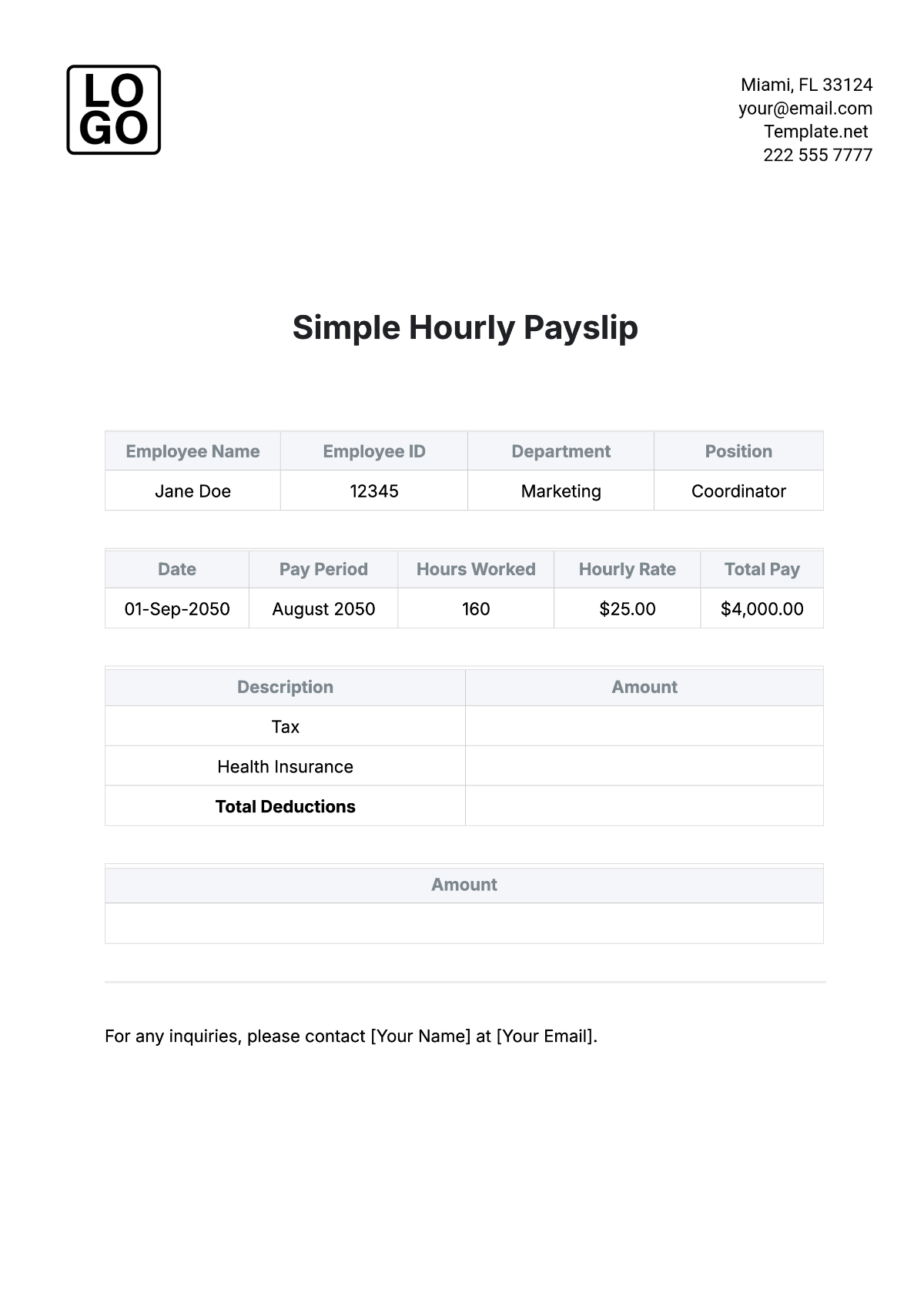 Free Payslip Templates To Edit Online Free Payslip Templates To Edit Online