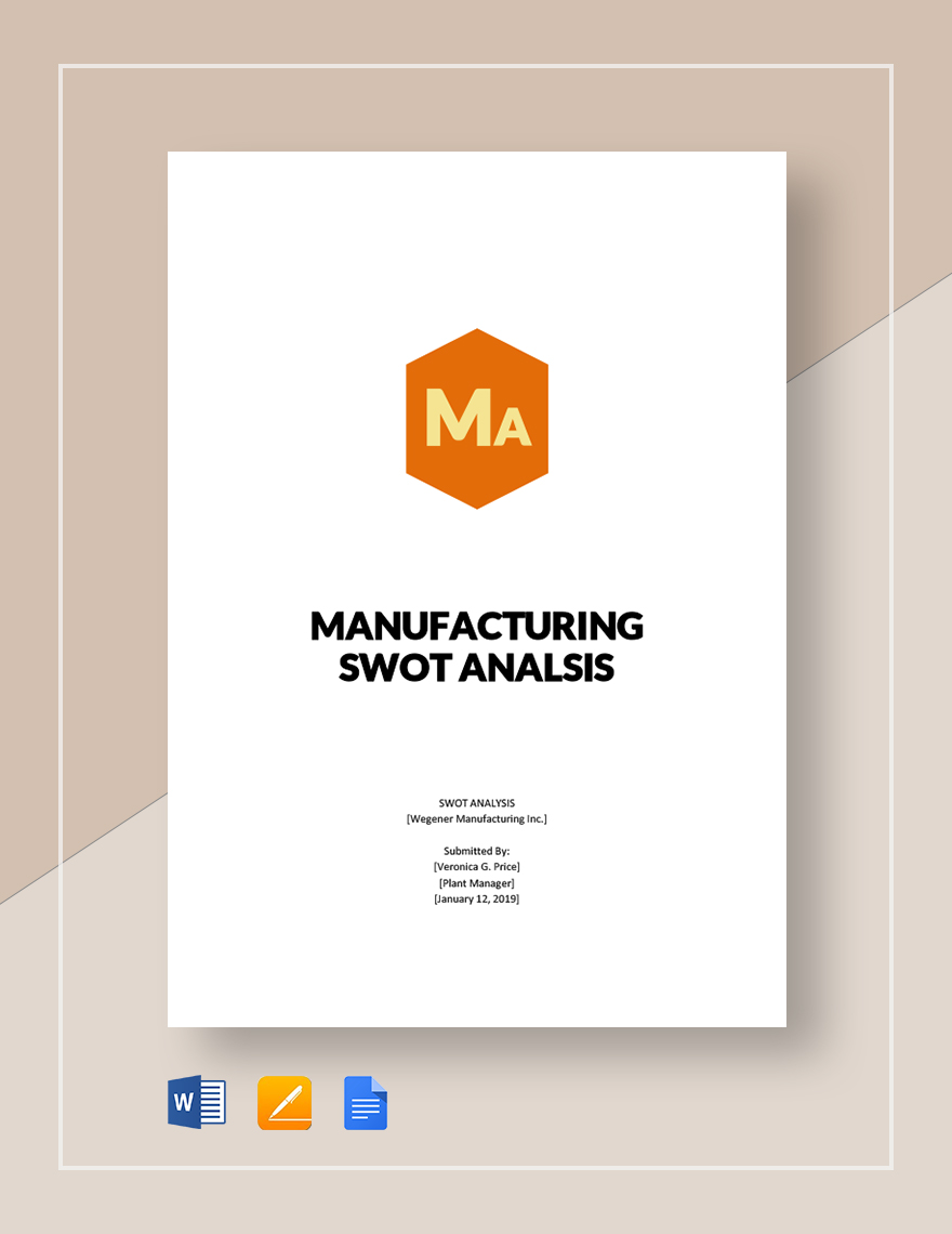 Manufacturing swot analysis template - Google Docs, Word, Apple Pages ...
