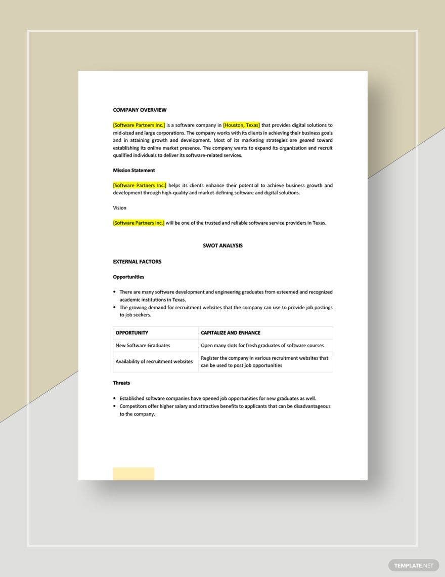 Recruitment swot analysis template - Google Docs, Word, Apple Pages ...