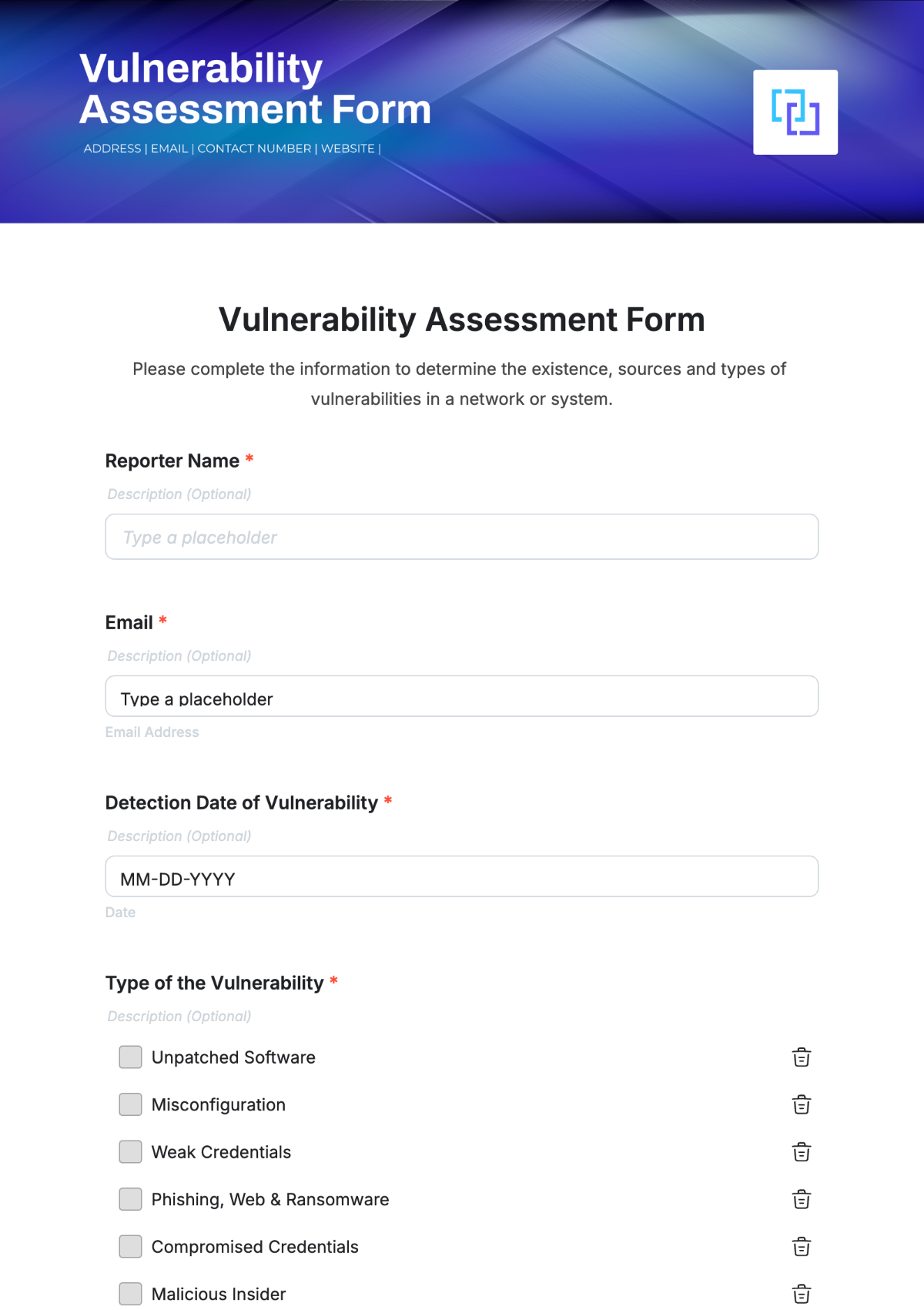 Free Assessment Form Templates To Edit Online