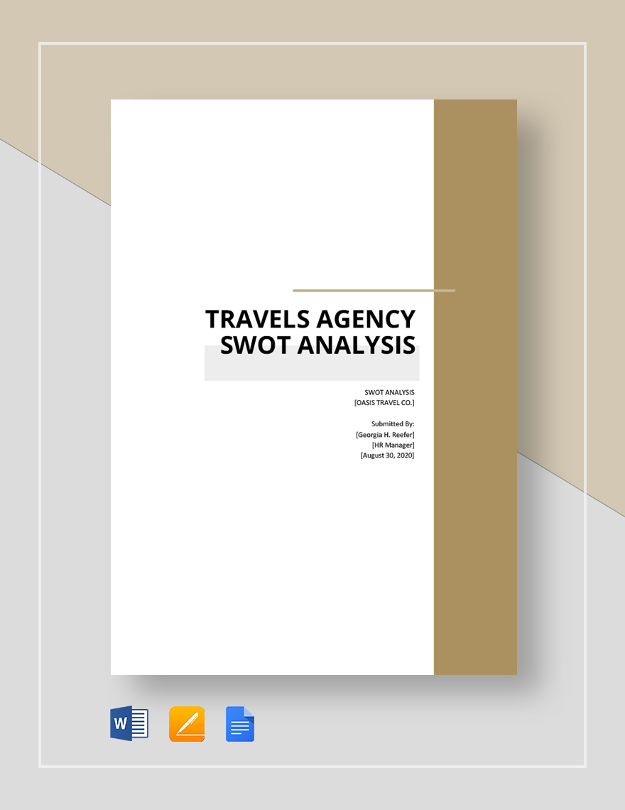 Travel Agency SWOT Analysis Template - Google Docs, Word, Apple Pages ...