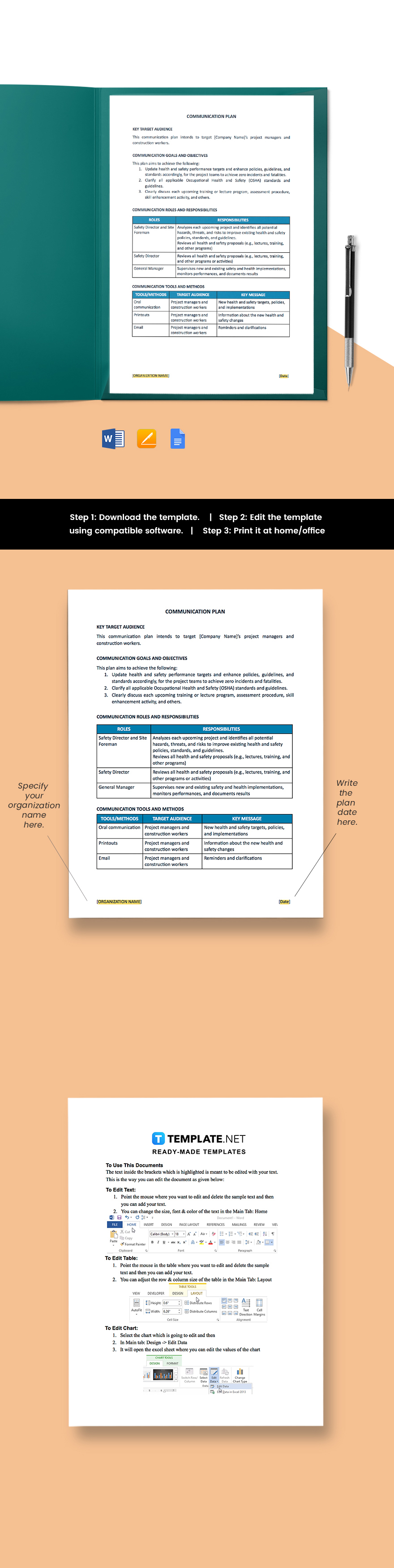 Simple Communication Plan Template - Google Docs, Word, Apple Pages ...