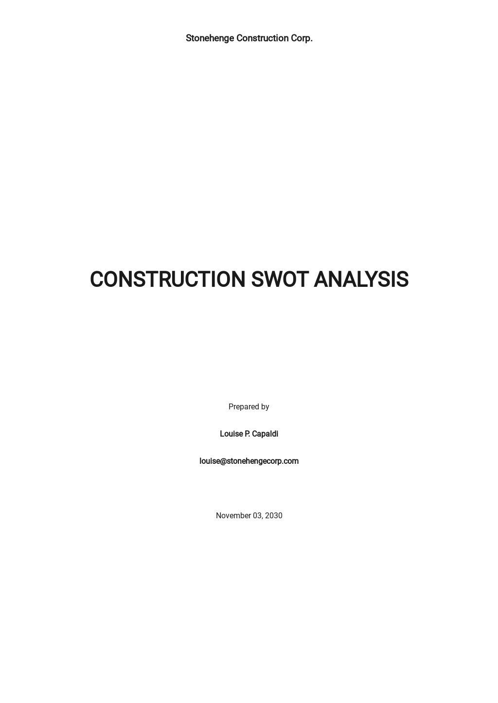 Construction Blank SWOT Analysis Template [Free PDF] - Google Docs ...