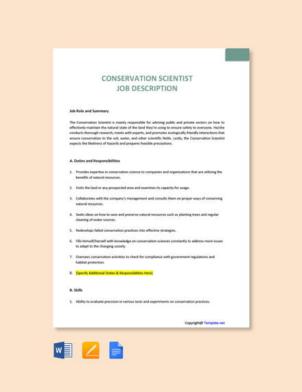 FREE Conservation Scientist Cover Letter Template - Word | Google Doc ...