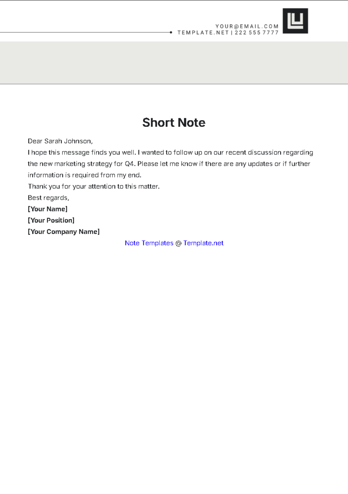 Free Summary Note Templates Editable And Printable Free Summary Note Templates Editable And Printable