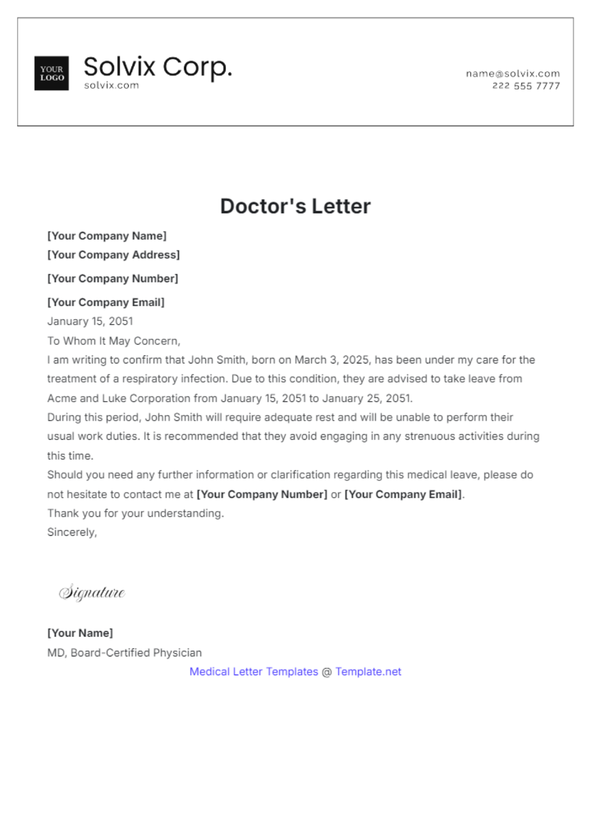 Free Doctor Statement Letter Template To Edit Online