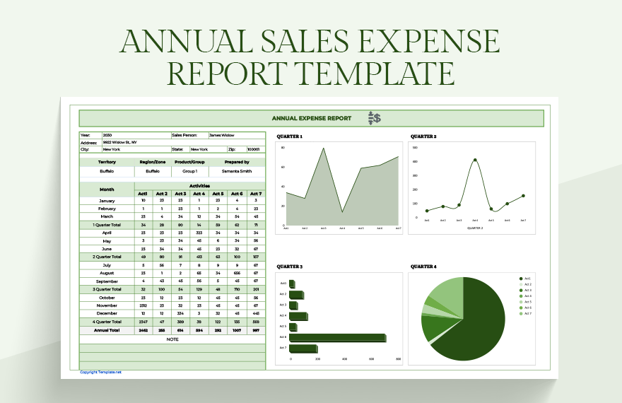 Annual Sales Expense Report Template Download In Word Google Docs 