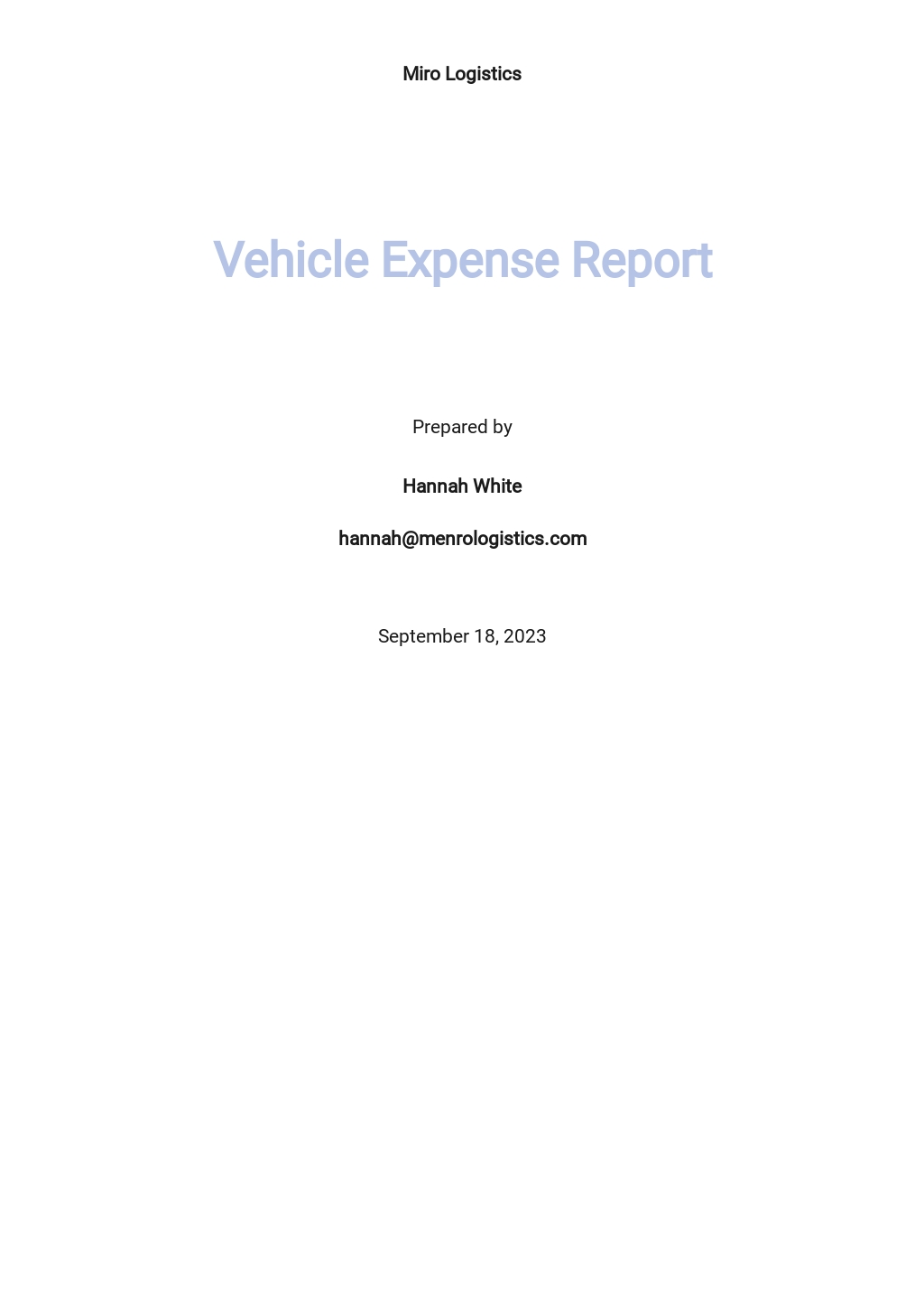 Vehicle Expense Report Template [Free PDF] - Word (DOC) | Excel | Apple ...