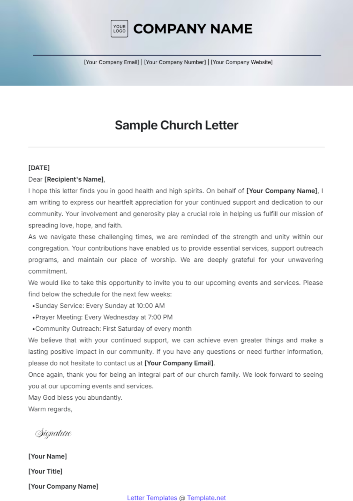 FREE Church Templates & Examples - Download in Word, Google Docs, Excel ...