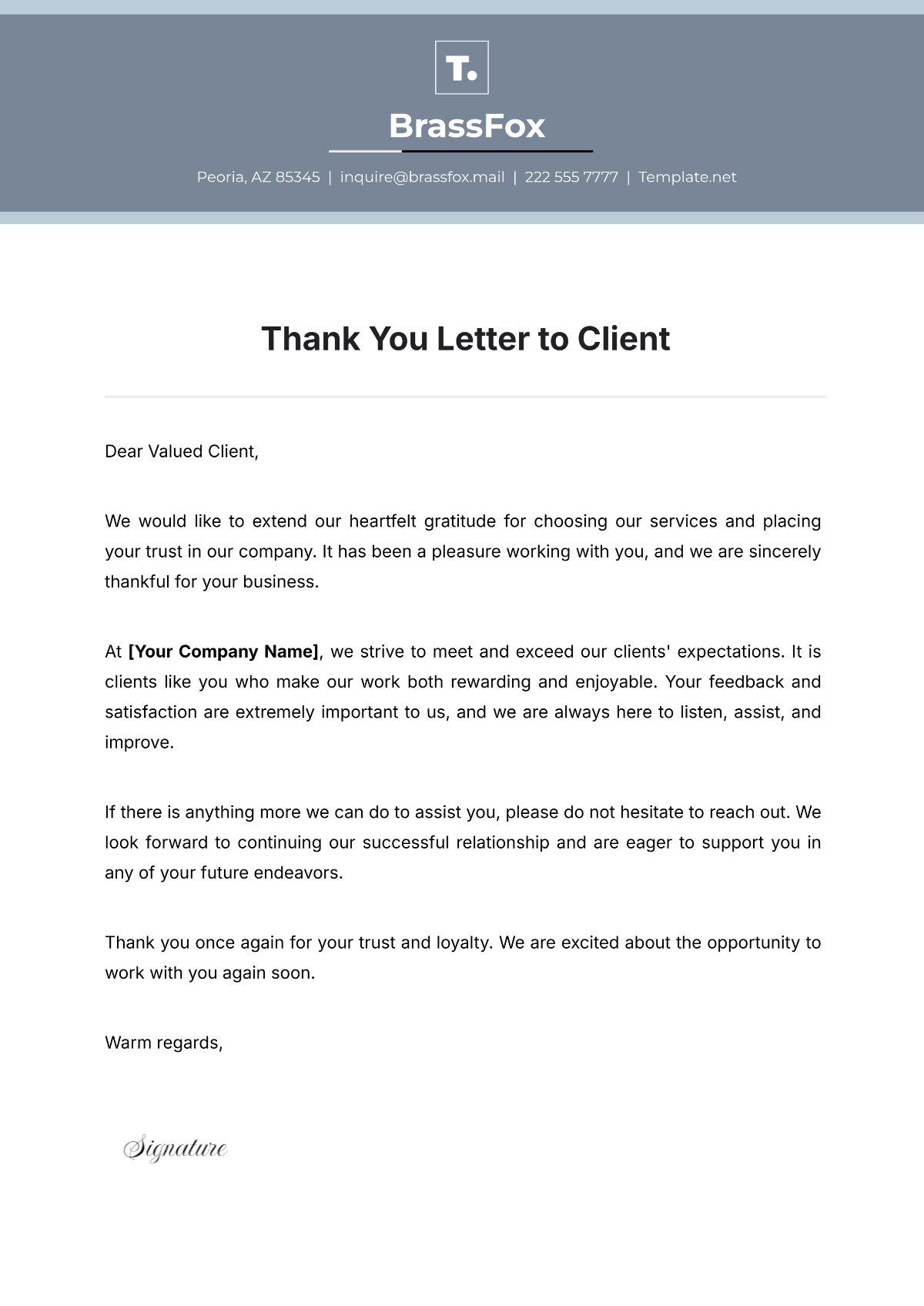 How To Write A Formal Business Thank You Letter To A Client