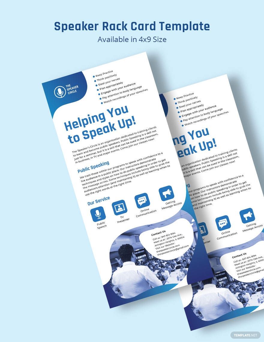 Free Speaker Rack Card Template Illustrator InDesign Word Apple 