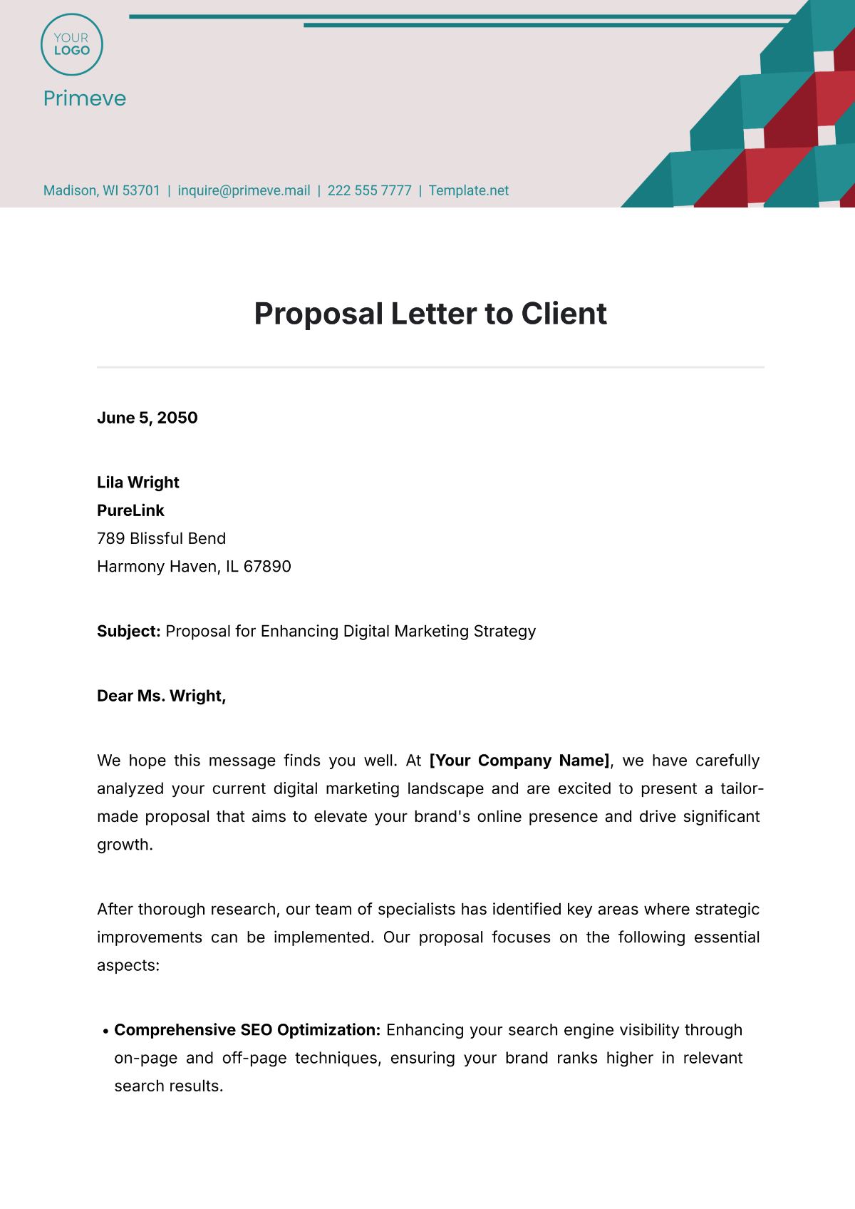 Free Proposal Letter To Client Template To Edit Online Free Proposal Letter To Client Template To Edit Online