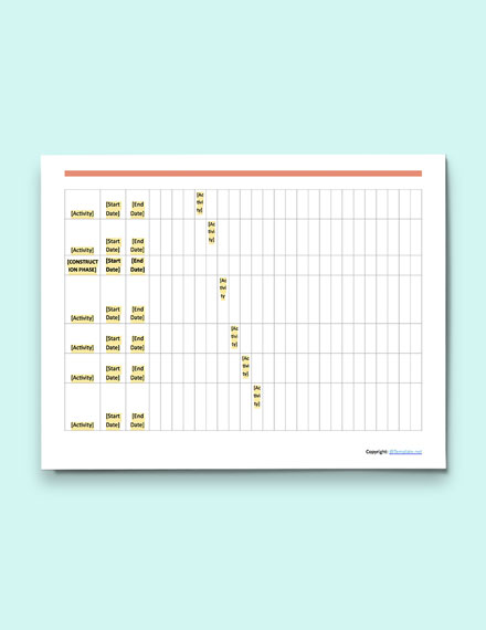 Simple Construction Schedule Template - Word | Excel | Apple Pages ...