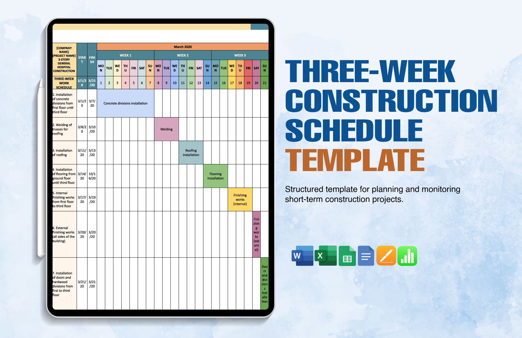 Project Schedule Template Numbers Infoupdate