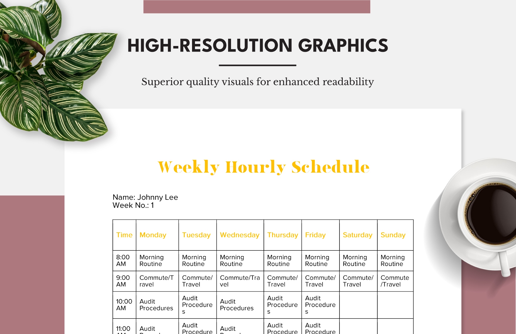 Weekly Hourly Schedule Template - Download in Word, Google Docs, PDF ...
