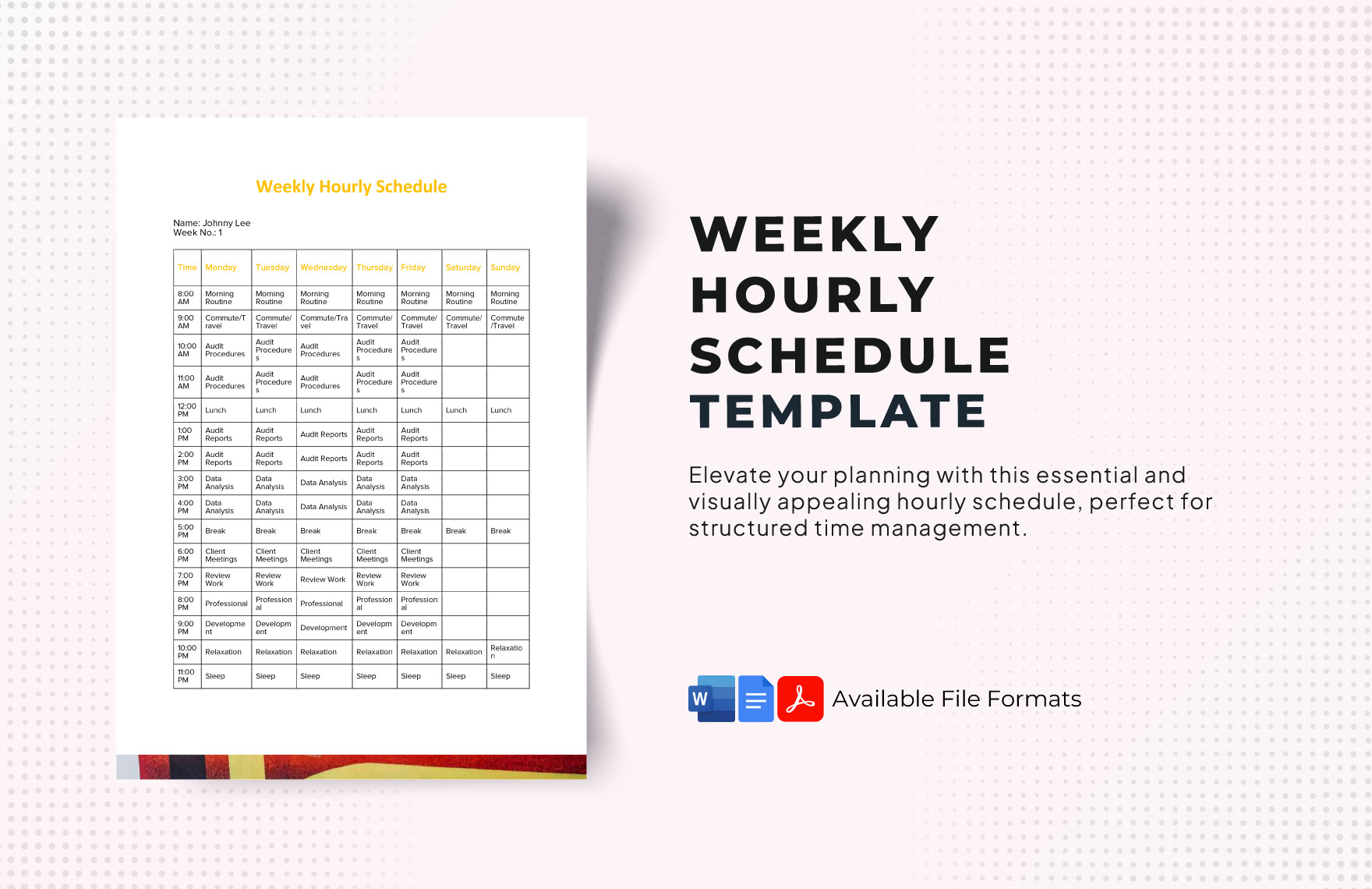 Editable Hourly Schedule Templates In Word To Download Editable Hourly Schedule Templates In Word To Download