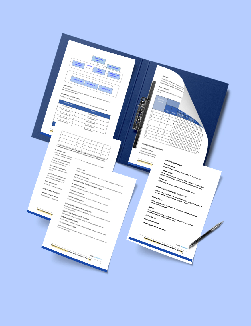 Basic Construction Management Template - Google Docs, Word, Apple Pages ...